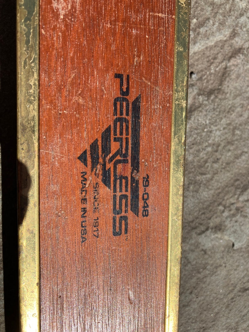 Vintage Peerless Wood Level, Brass Trim, Tool, Original Working ...