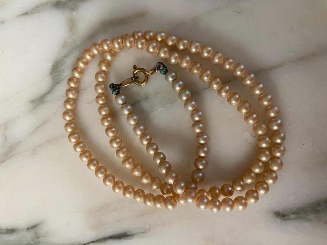 Pearl Choker, Single Strand Pearls, Trifari Small Pearls, Real Pearl ...