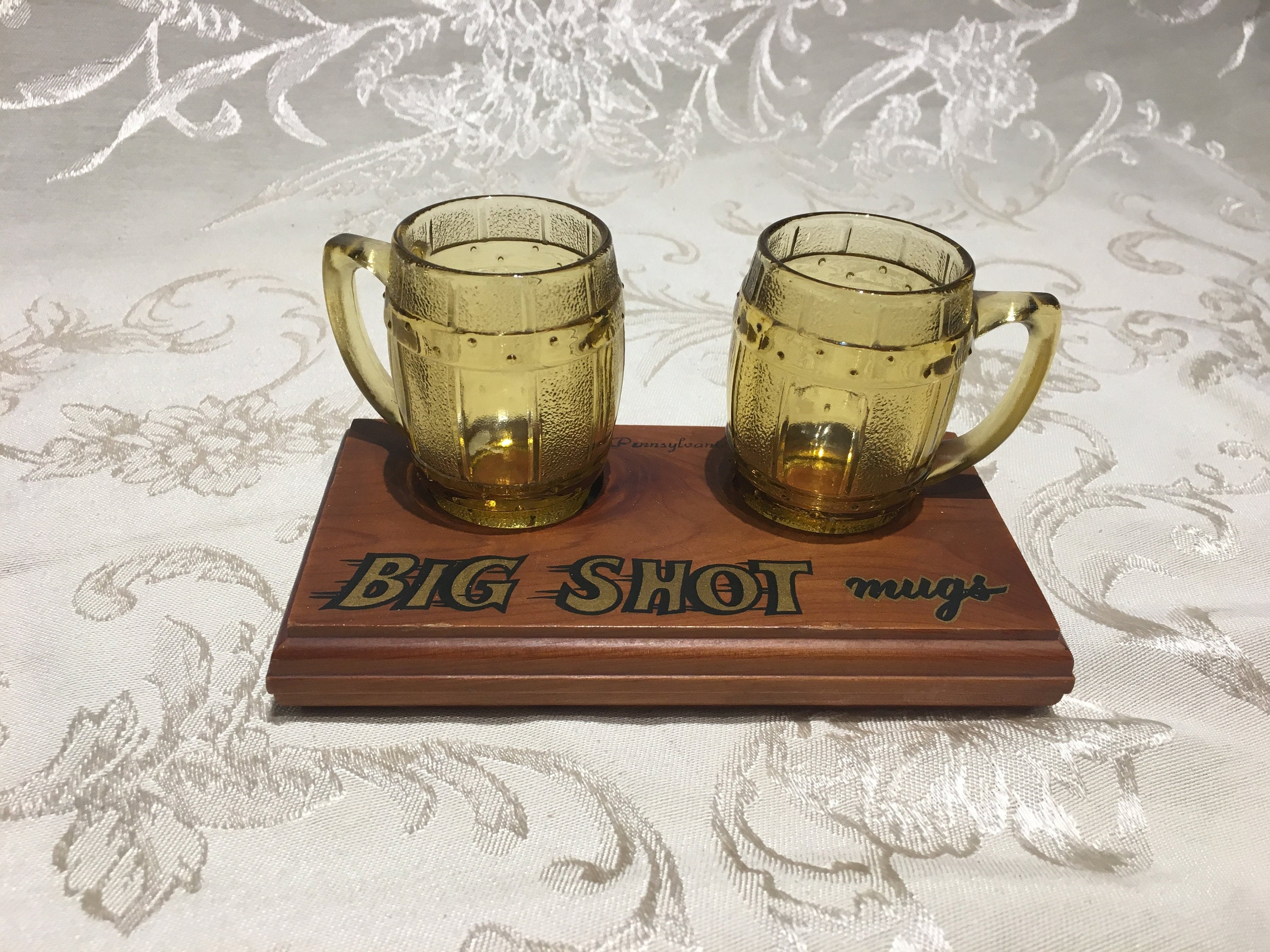 1950's bar Decor Big Shot Mugs Shot glasses | Etsy