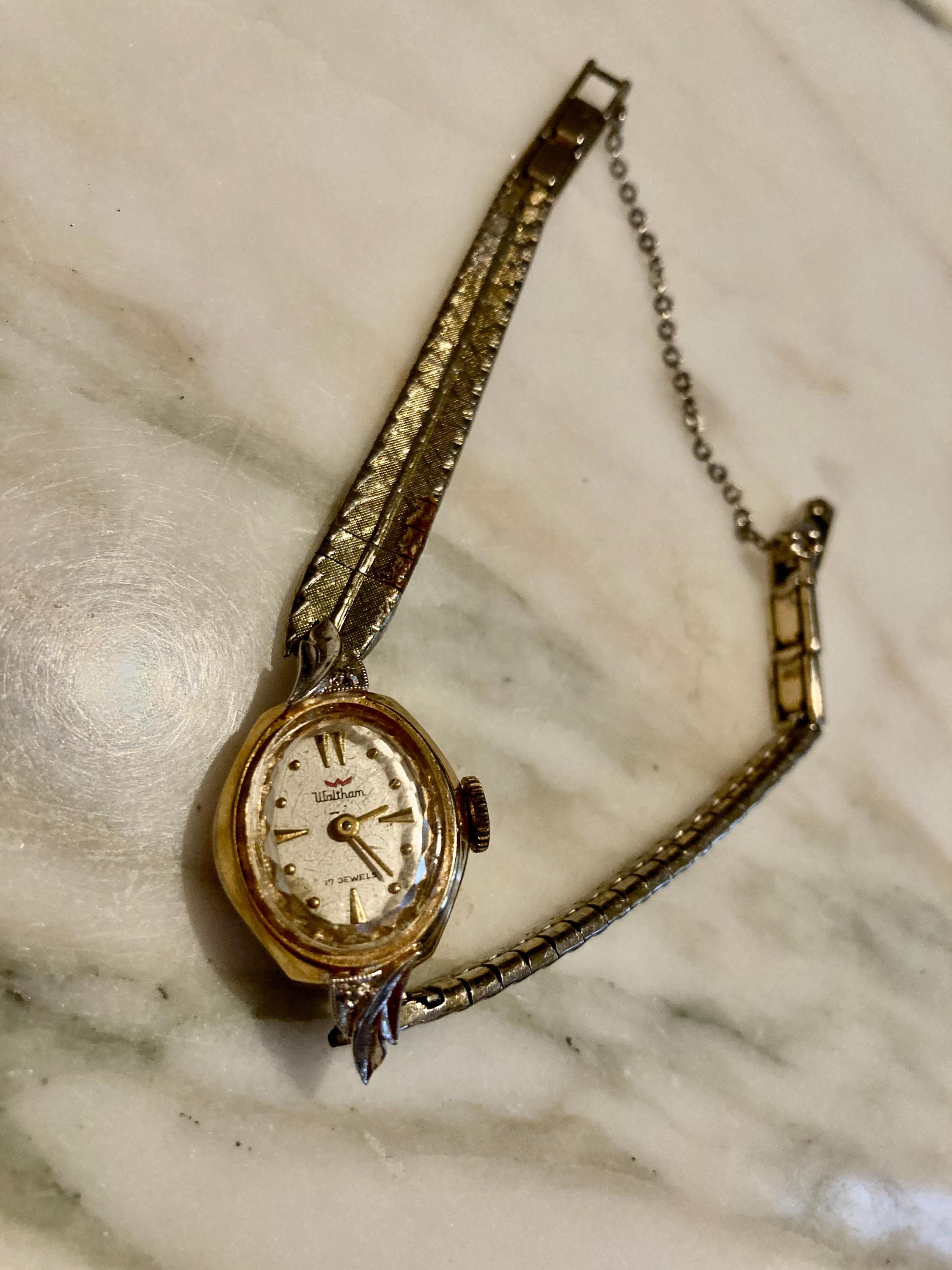 Vintage Waltham, Ladies Watch, Gold Plated, Wind Up, 1960's Yellow Gold ...
