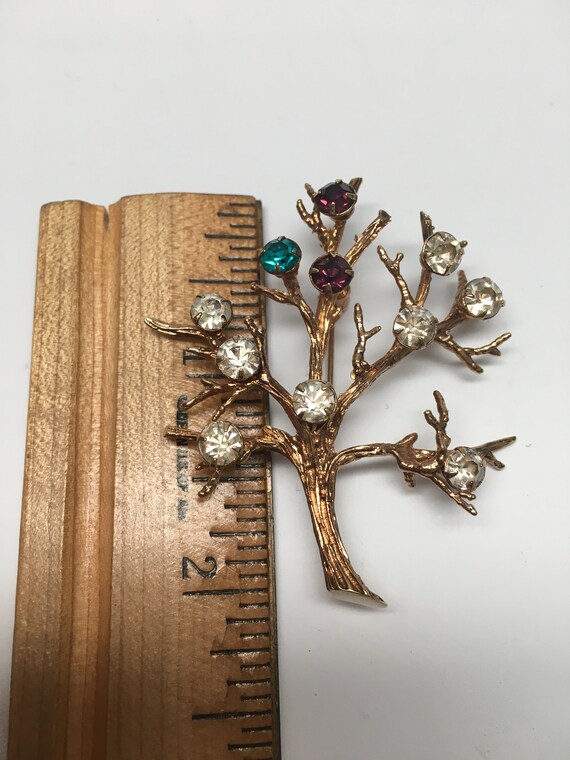 Sarah Coventry Brooch, Tree of Life Brooch, Rhineston… - Gem