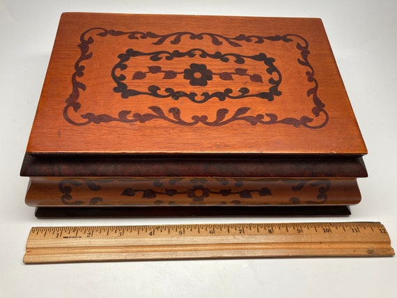 Antique Inlaid box, Wood Jewelry box, marquetry, Inla… - Gem