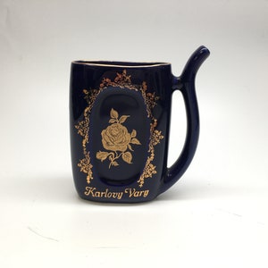 Victoria Czech Republic, Hand-painted Cup, Porcelain Sippy Cup, Cobalt ...