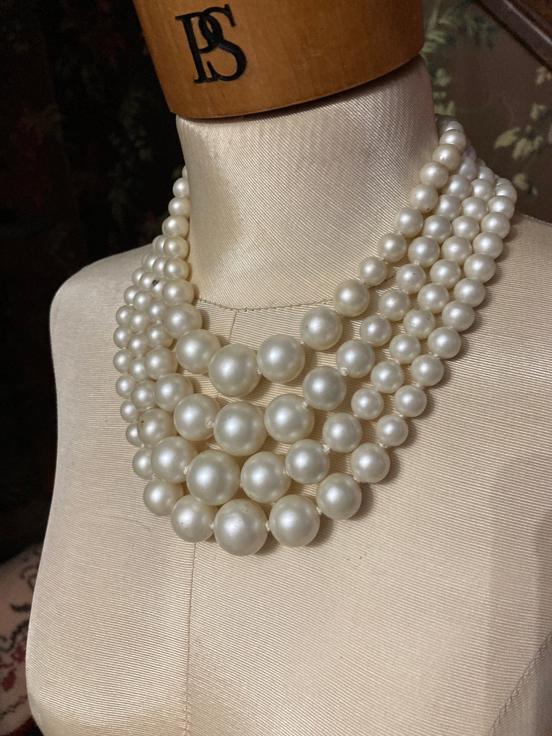 Multi Strand Pearls Hand Knot Pearls Pearl Choker Large - Etsy