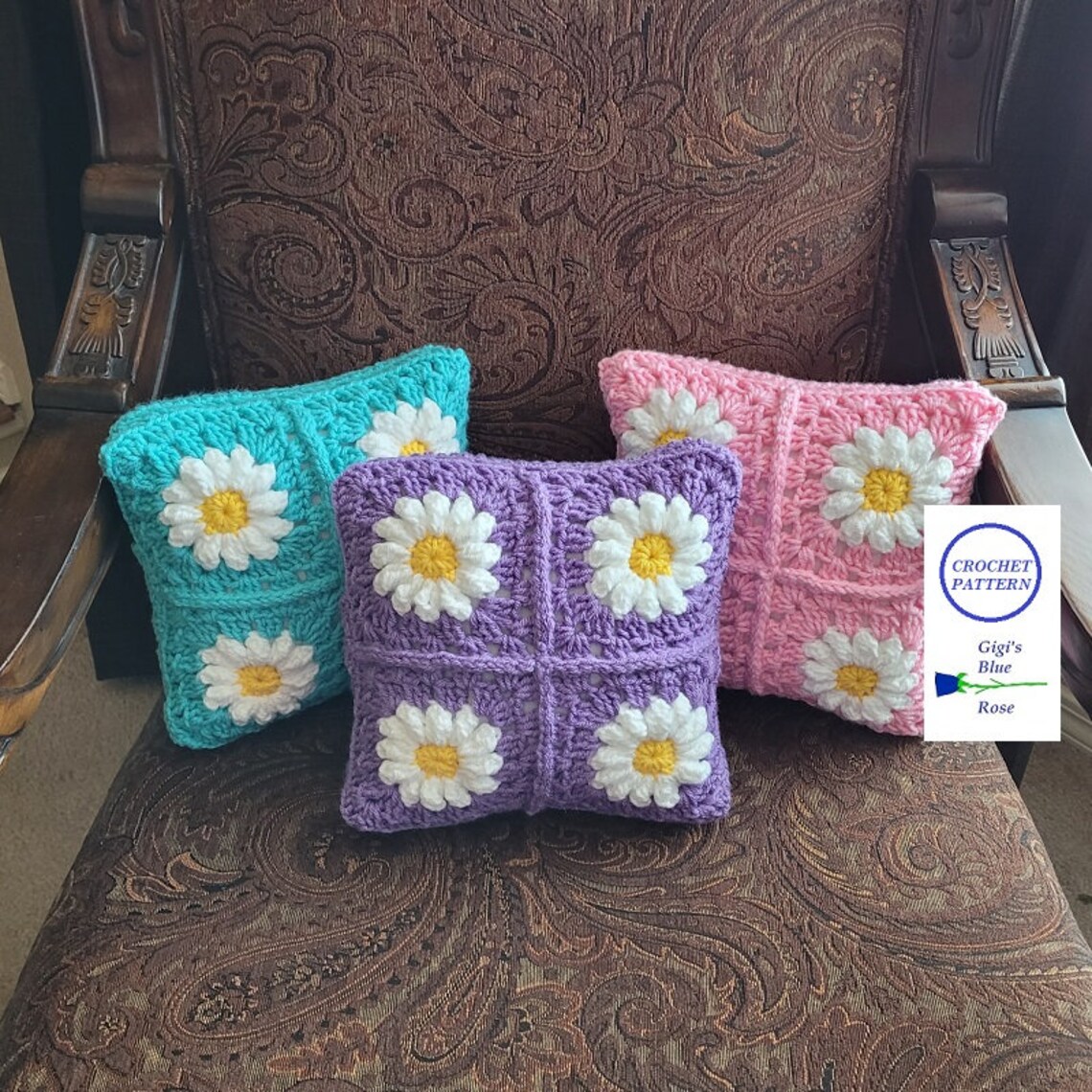 CROCHET Pattern/crochet Daisy Pillow Cover Pattern/pdf Pattern - Etsy
