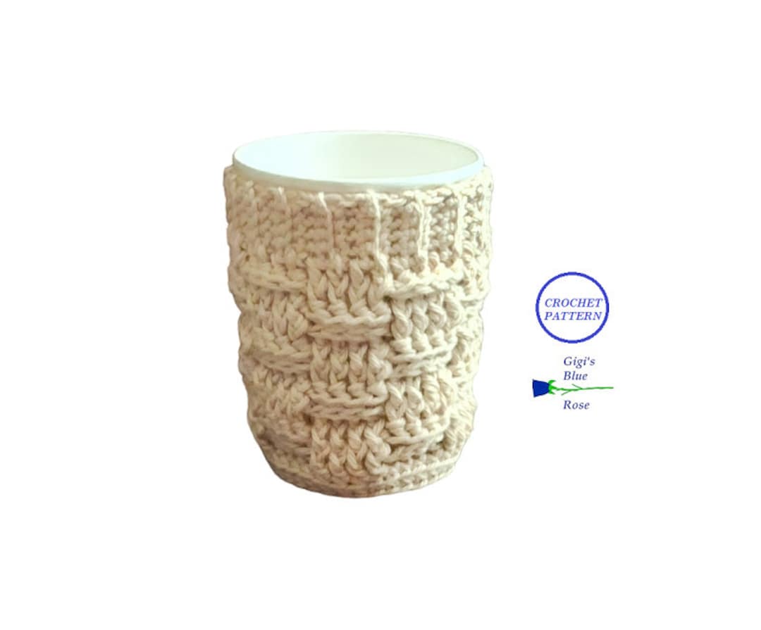 CROCHET Pattern/destiny's Basket Weave Cup Cozy Pattern/pdf Pattern - Etsy