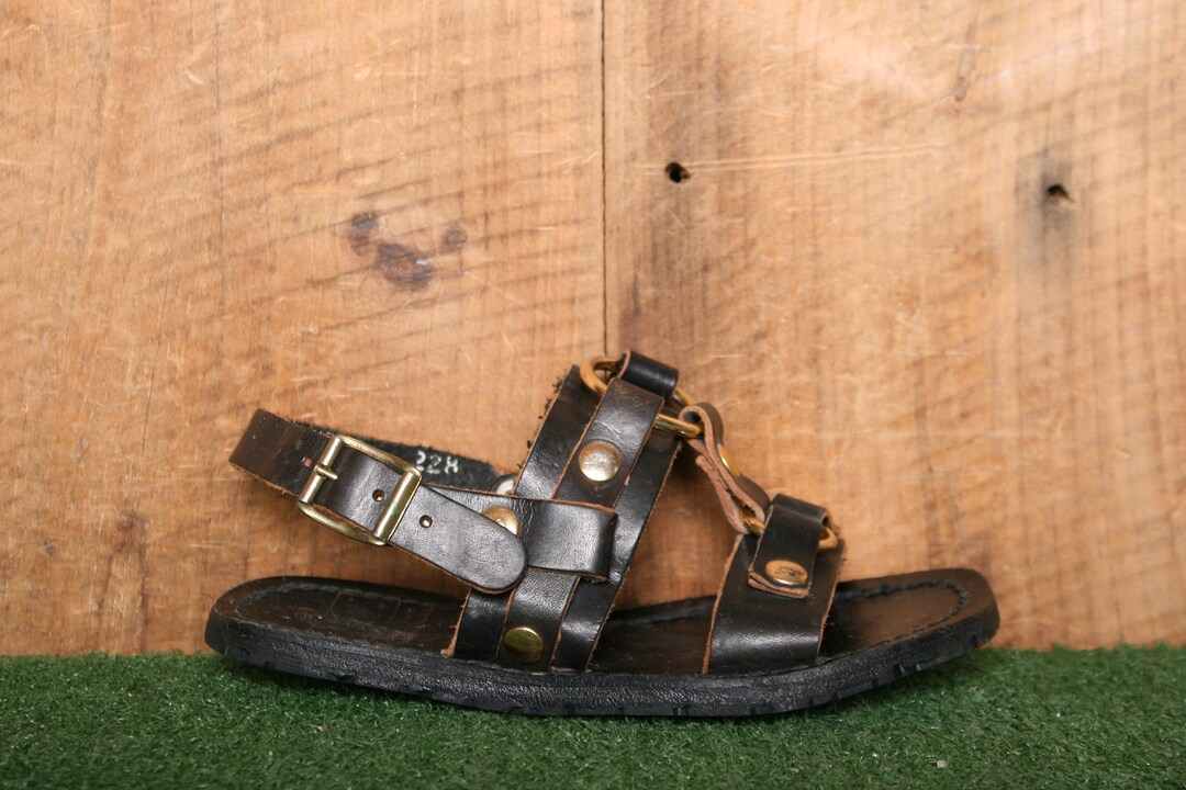 Children's Sz. 2D | Rare Vintage SEARS Black Leather Slingback Harness ...