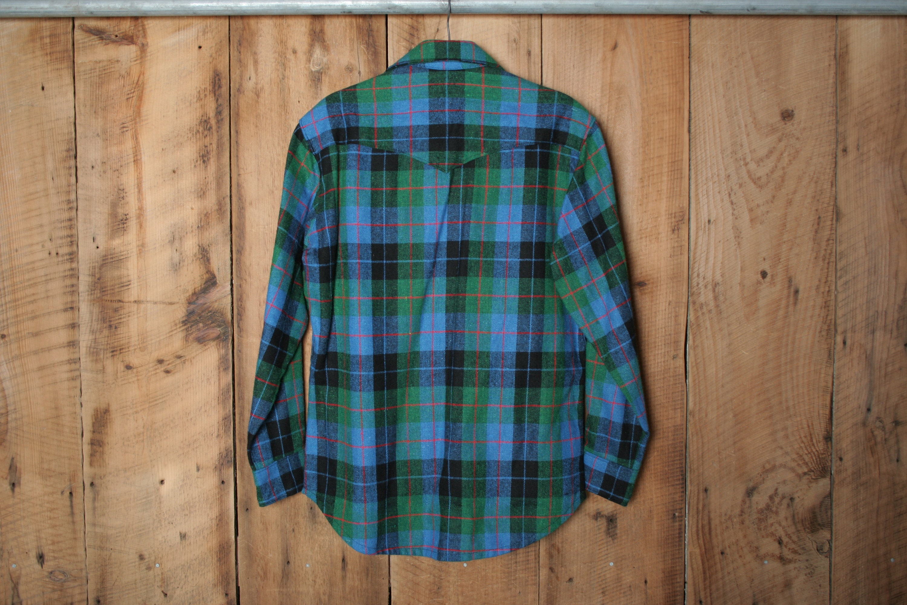 Sz. M | Vintage Handmade Blue, Green, Black & Red Plaid Sz. M | Vintage Handmade Blue, Green, Black & Red Plaid