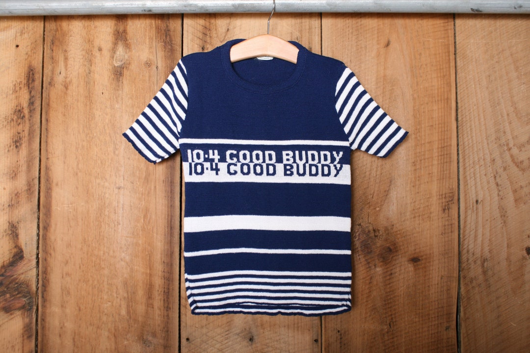 Kid's Sz. 5/6 | Vintage JUSTIN CHARLES Blue & White Striped 10-4 Good ...