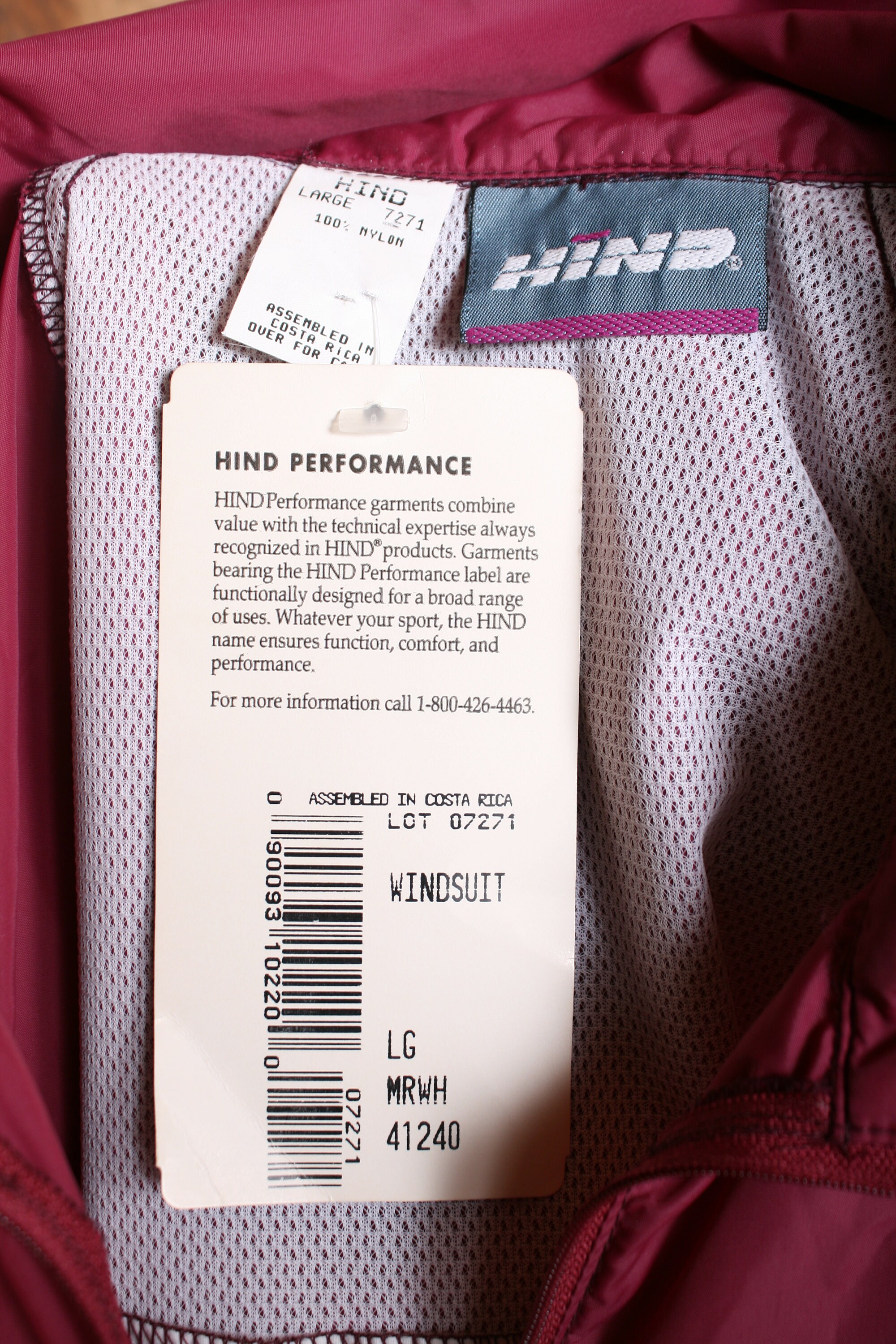 Men's L | Vintage HIND Maroon Nylon 2 Piece Windbreaker Jacket & Track ...