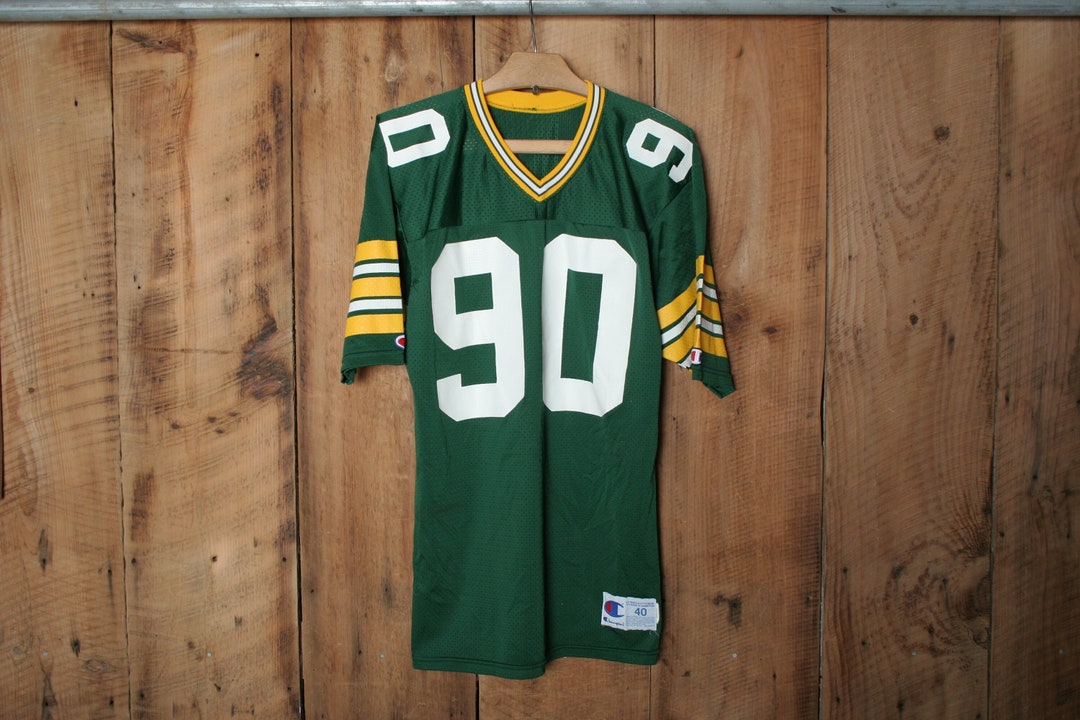 Sz. 40 (XS/S) | Vintage 90's CHAMPION Green Bay Packers #90 No Name ...