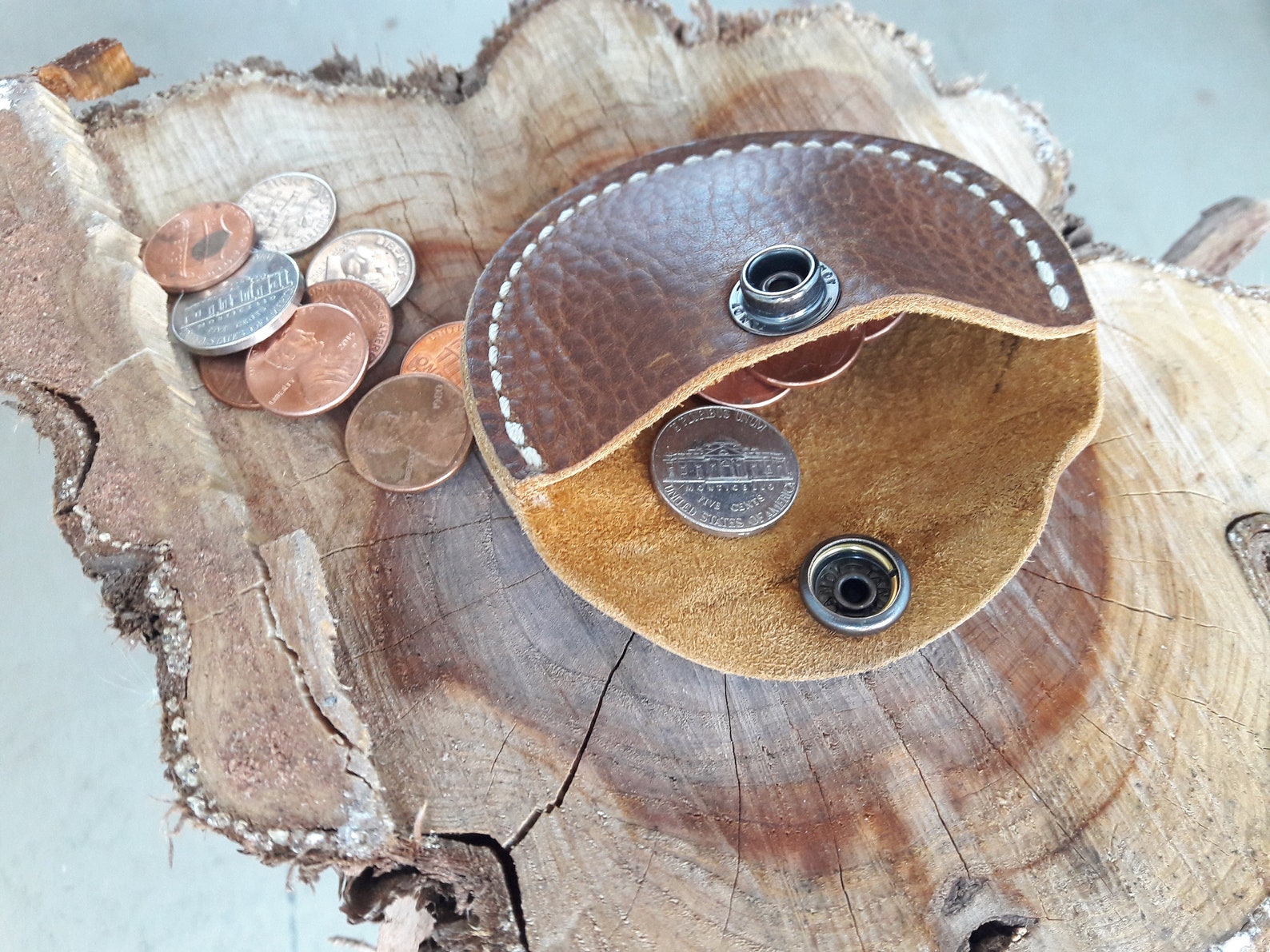 Leather Coin Pouch Leather Coin Purse Minimalist Coin Pouch - Etsy