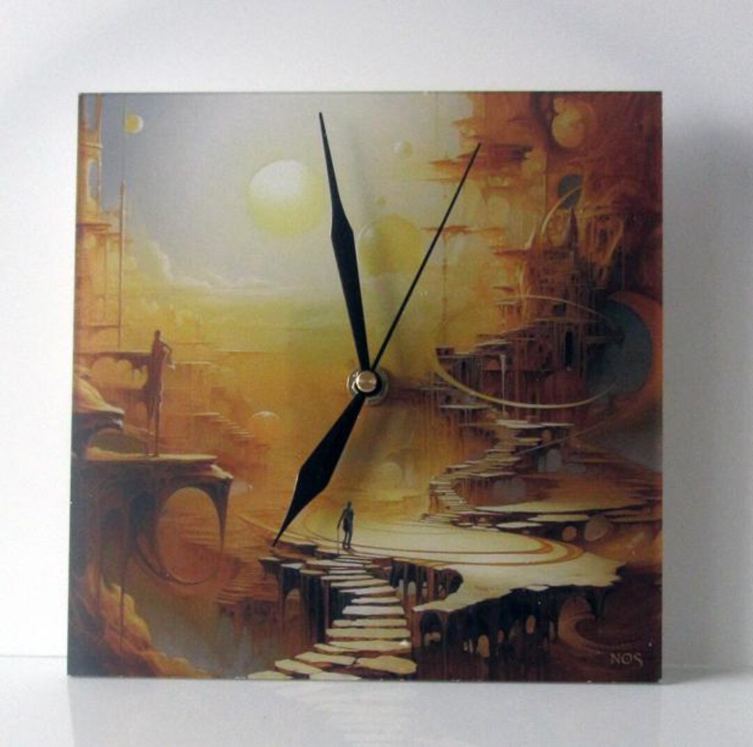 Surrealistic Wall Clock on Plexiglass, Original and Self-designed.20cm ...