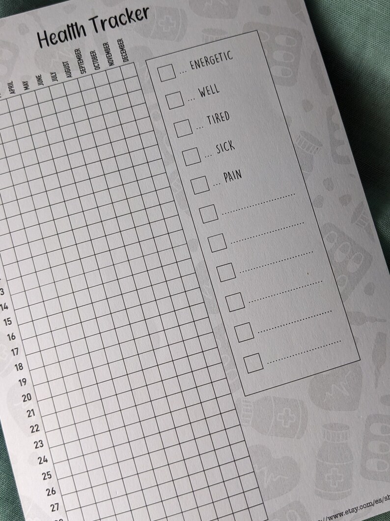 Health Tracker. Printable Tracker - Etsy