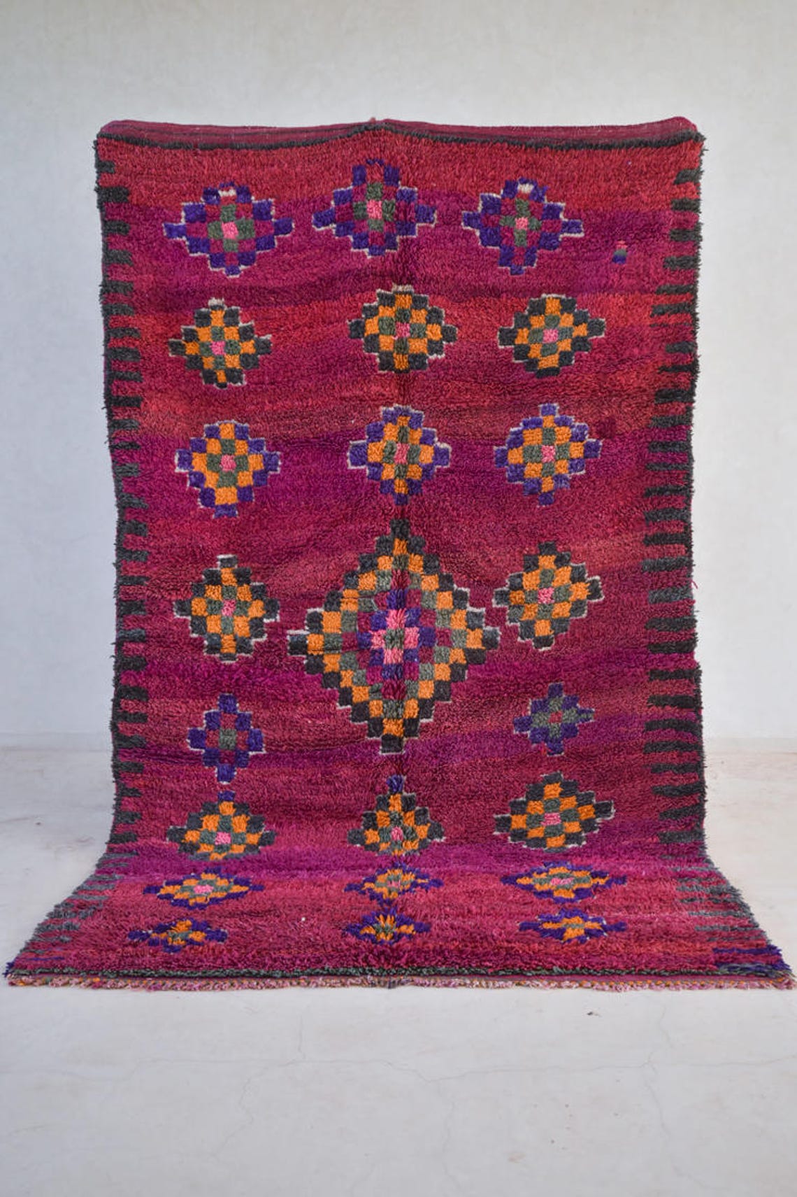 BENI MGUILD.Vintage Moroccan Rug. Wool Beni MGUILD Carpet. | Etsy