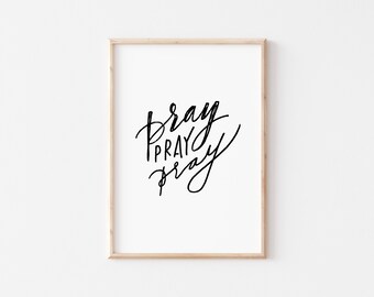 Get on Your Knees & Pray Hand-lettered // 8x10 DIGITAL Print - Etsy