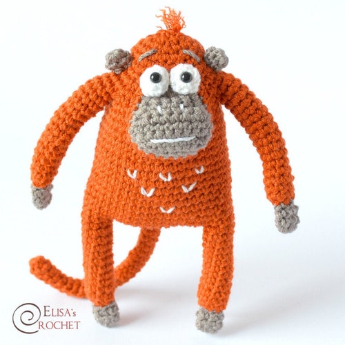 CROCHET PATTERN CLYDE the Monkey Amigurumi Doll / Stuffed - Etsy