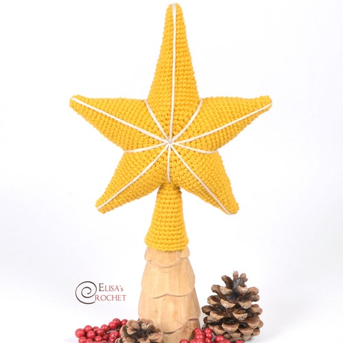 CROCHET PATTERN STAR Tree Topper Amigurumi / Stuffed Doll / - Etsy