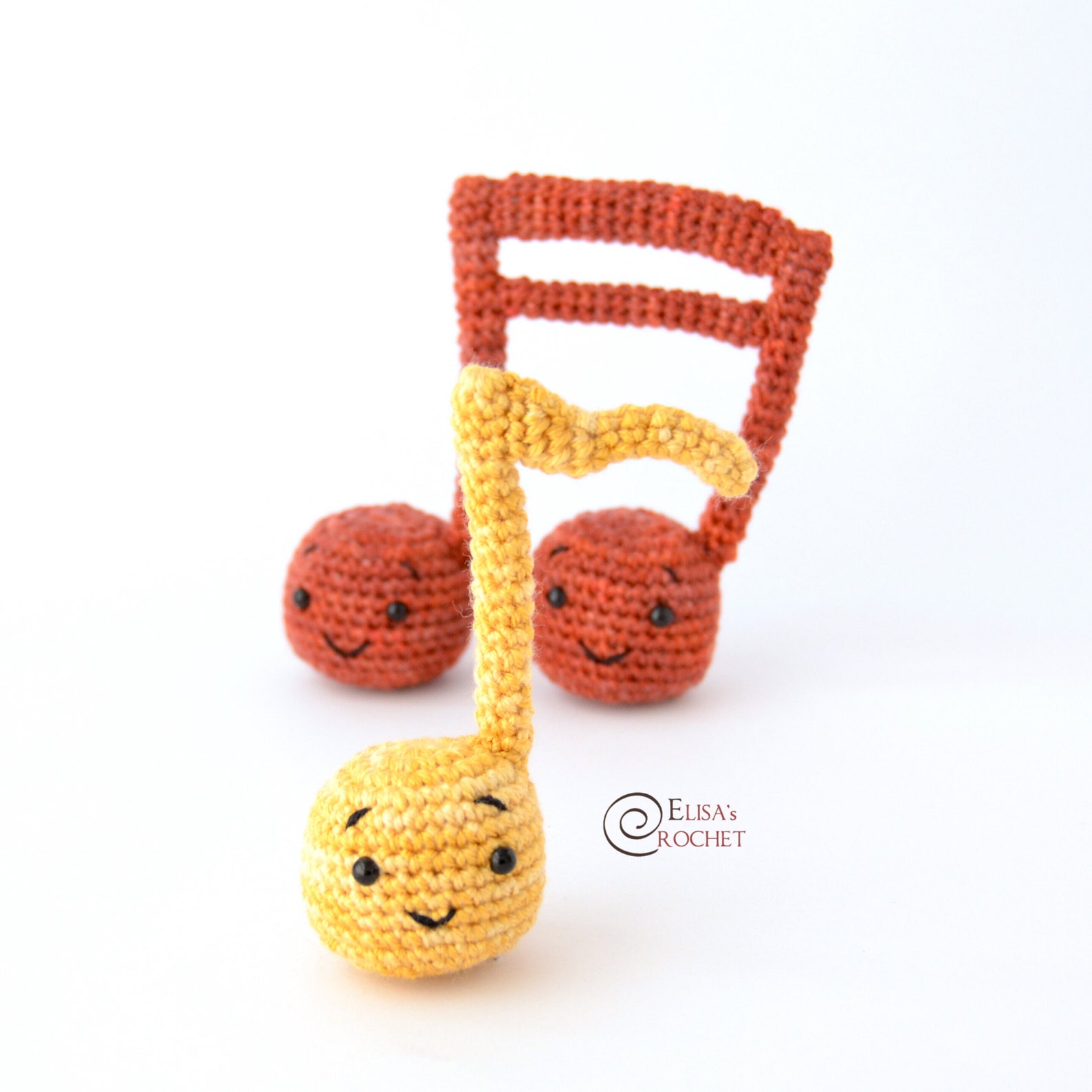 CROCHET PATTERN MUSICAL Notes Amigurumi / Stuffed Doll / Easy ...