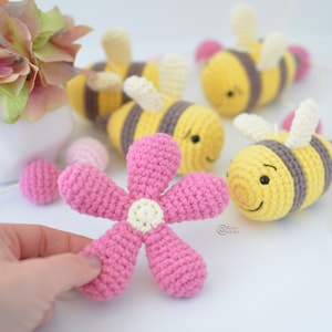 CROCHET PATTERN - BEES Nursery Mobile / Baby Nursery Decor / Amigurumi / Easy Instructions ...