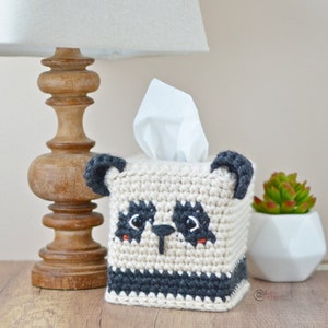 CROCHET PATTERN PANDA Tissue Box Cover/ Holiday / Christmas / Animal / Nordic / Home Decor ...
