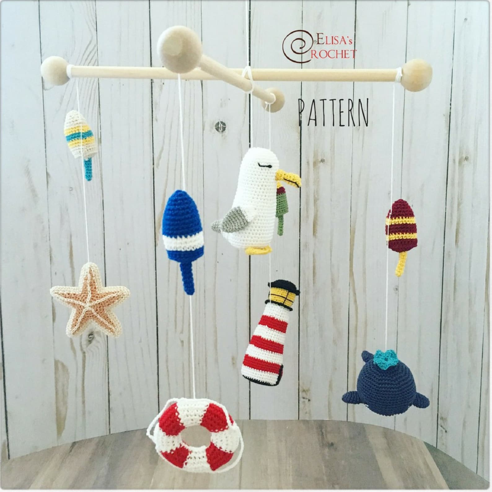 CROCHET PATTERN NAUTICAL Crib Mobile / Lighthouse / Whale / | Etsy