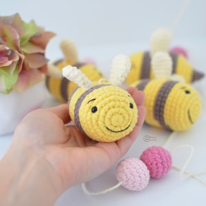 CROCHET PATTERN - BEES Nursery Mobile / Baby Nursery Decor / Amigurumi / Easy Instructions ...
