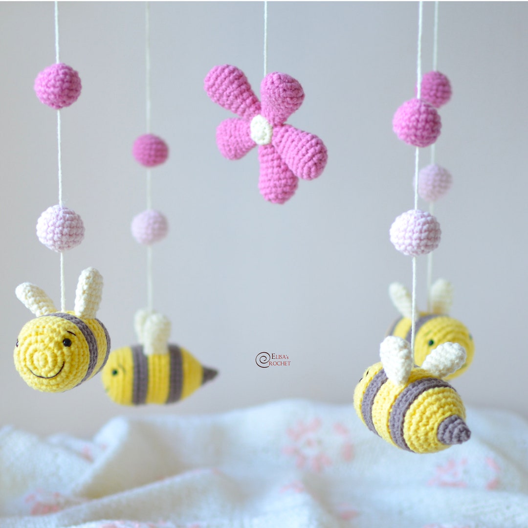 Crochet Pattern for a Baby Bumble Bee Mobile • Craftdrawer