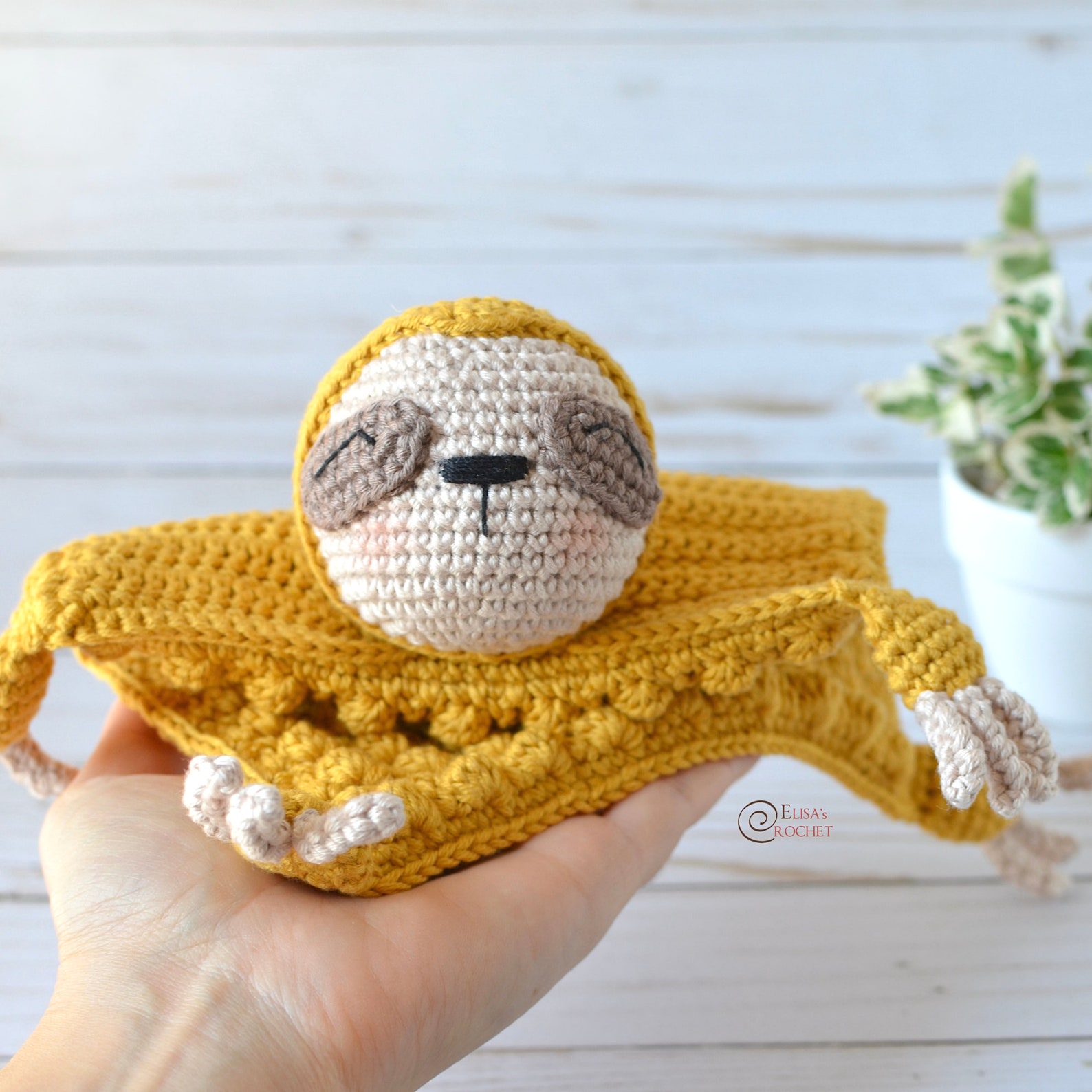 CROCHET PATTERN - SLOTH Safety Blanket / Amigurumi / Stuffed Doll ...