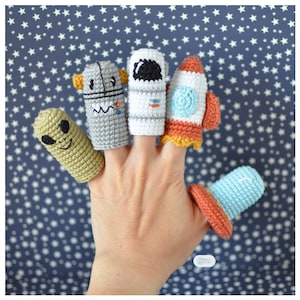 CROCHET PATTERN - Outer SPACE Finger Puppets Collection / Astronaut ...