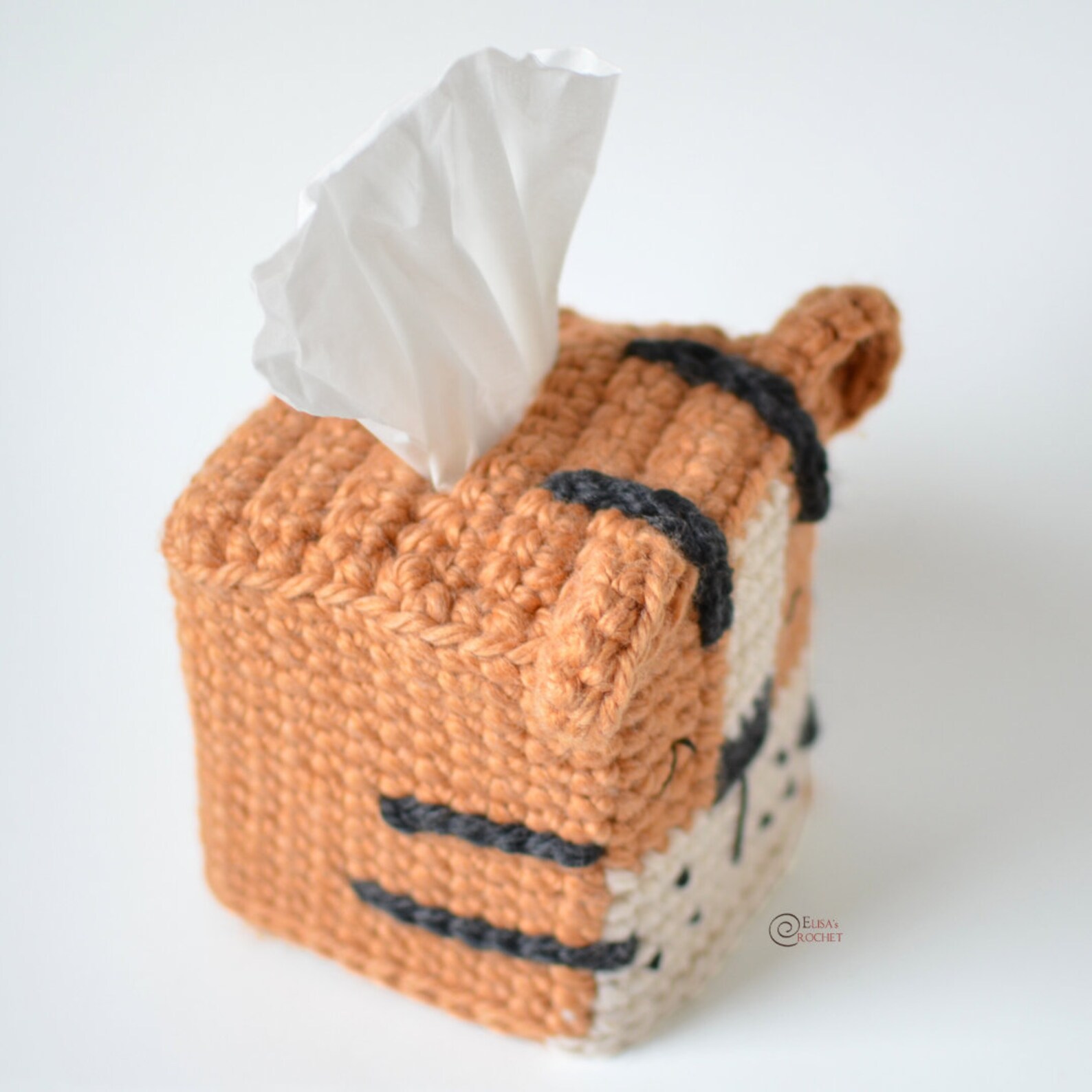 CROCHET PATTERN TIGER Tissue Box Cover/ Holiday / Christmas / Animal ...