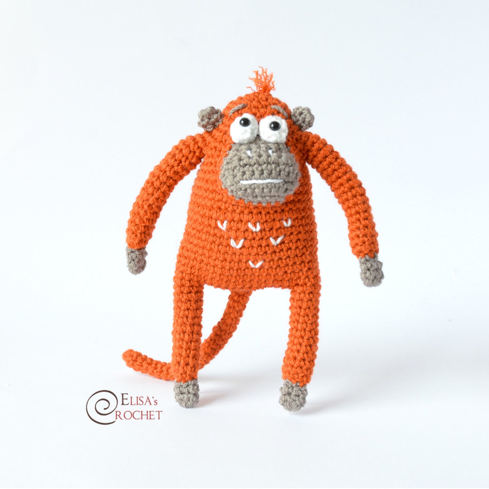 CROCHET PATTERN CLYDE the Monkey Amigurumi Doll / Stuffed - Etsy