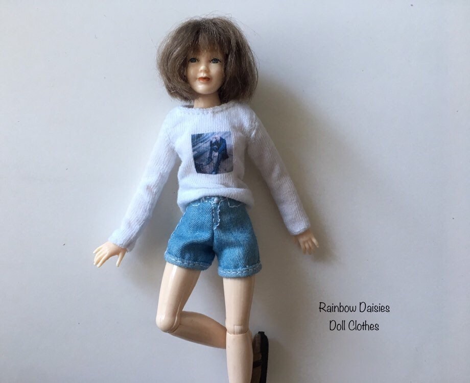 1 12 Miniature SHORTS for Heidi Ott Phicen Tbleague Figma Dolls in Denim. Made to Order. Etsy Australia