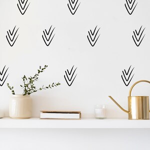 Hand Drawn Chevron Decal Set - Vinyl Wall Decals 48" X 12" - Chevron ...