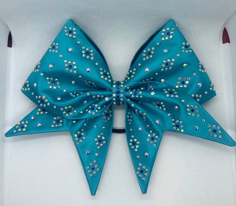 Lazo satinado Cosido Cheer con AB y cristales negros en su - Etsy España