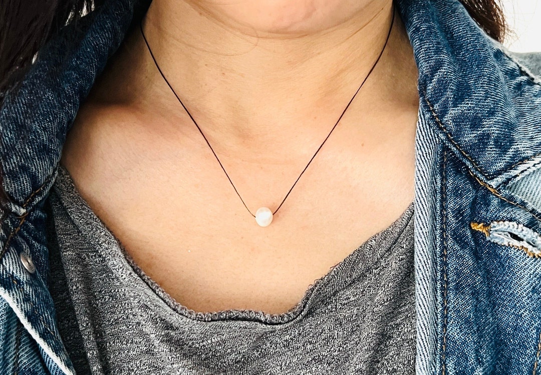 White Freshwater PEARL Silk String NECKLACE or BRACELET - Pearl ...