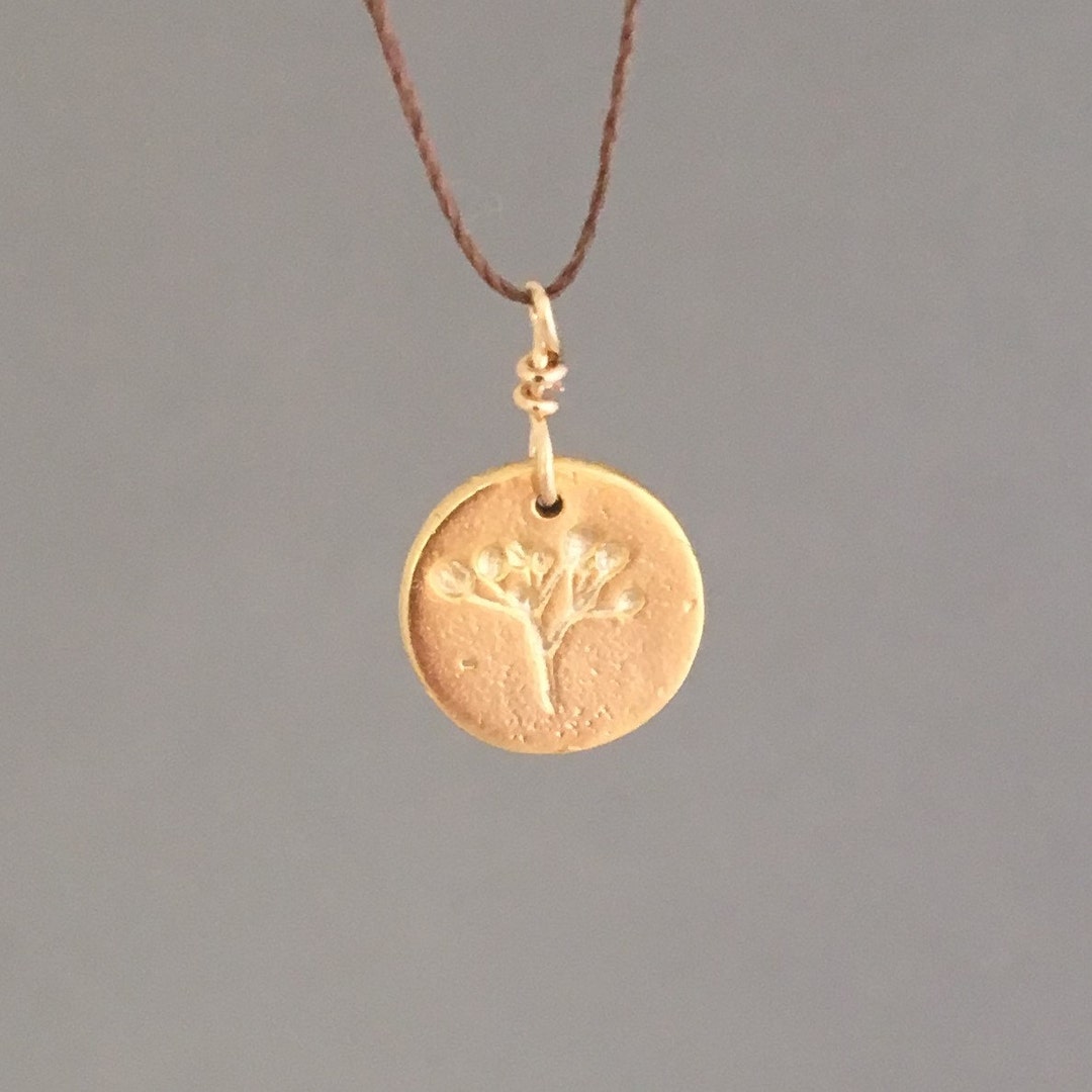 Gold DANDELION Stamp Wish String NECKLACE or BRACELET- Simple ...