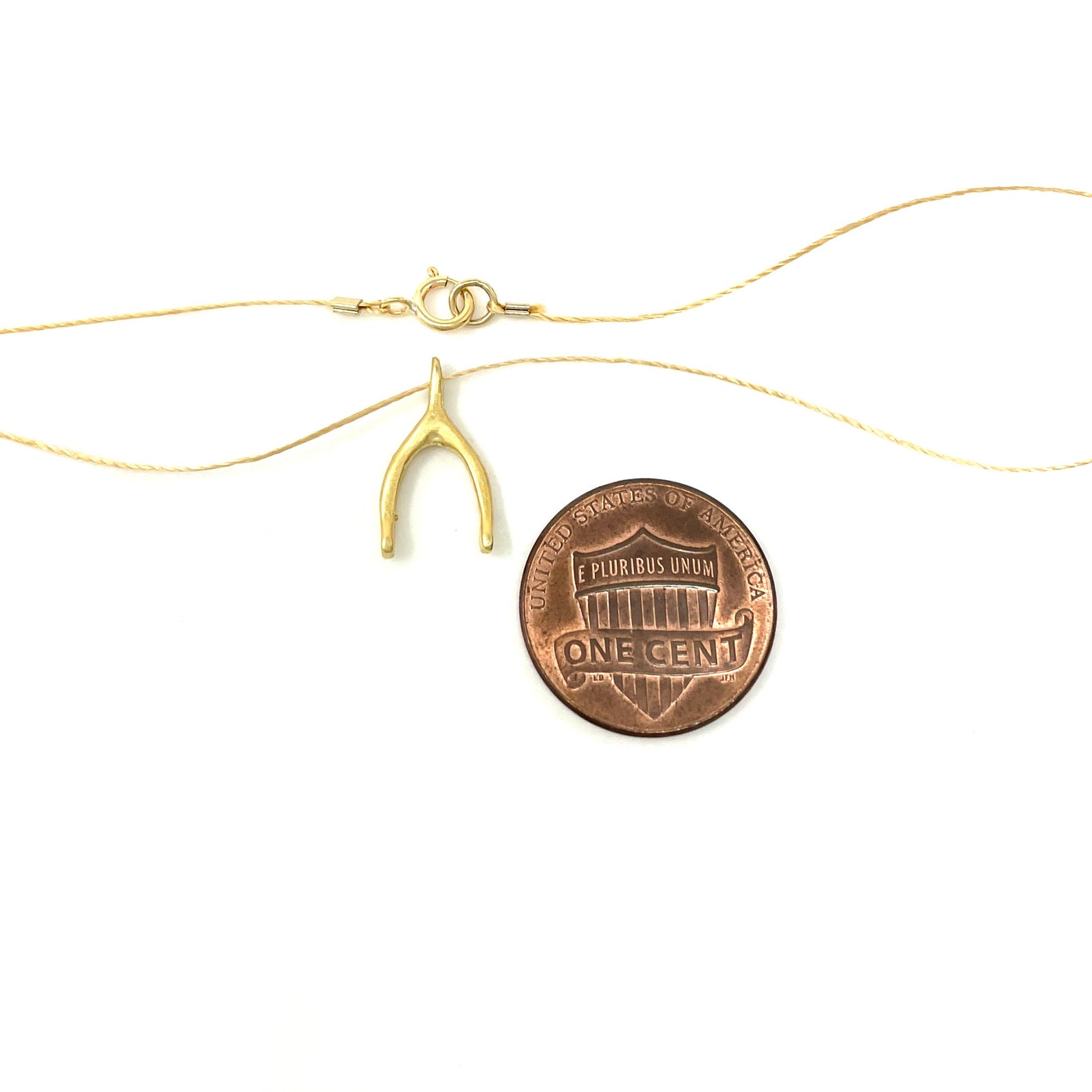 Gold or Silver Wishbone Wish String NECKLACE or BRACELET - Simple ...