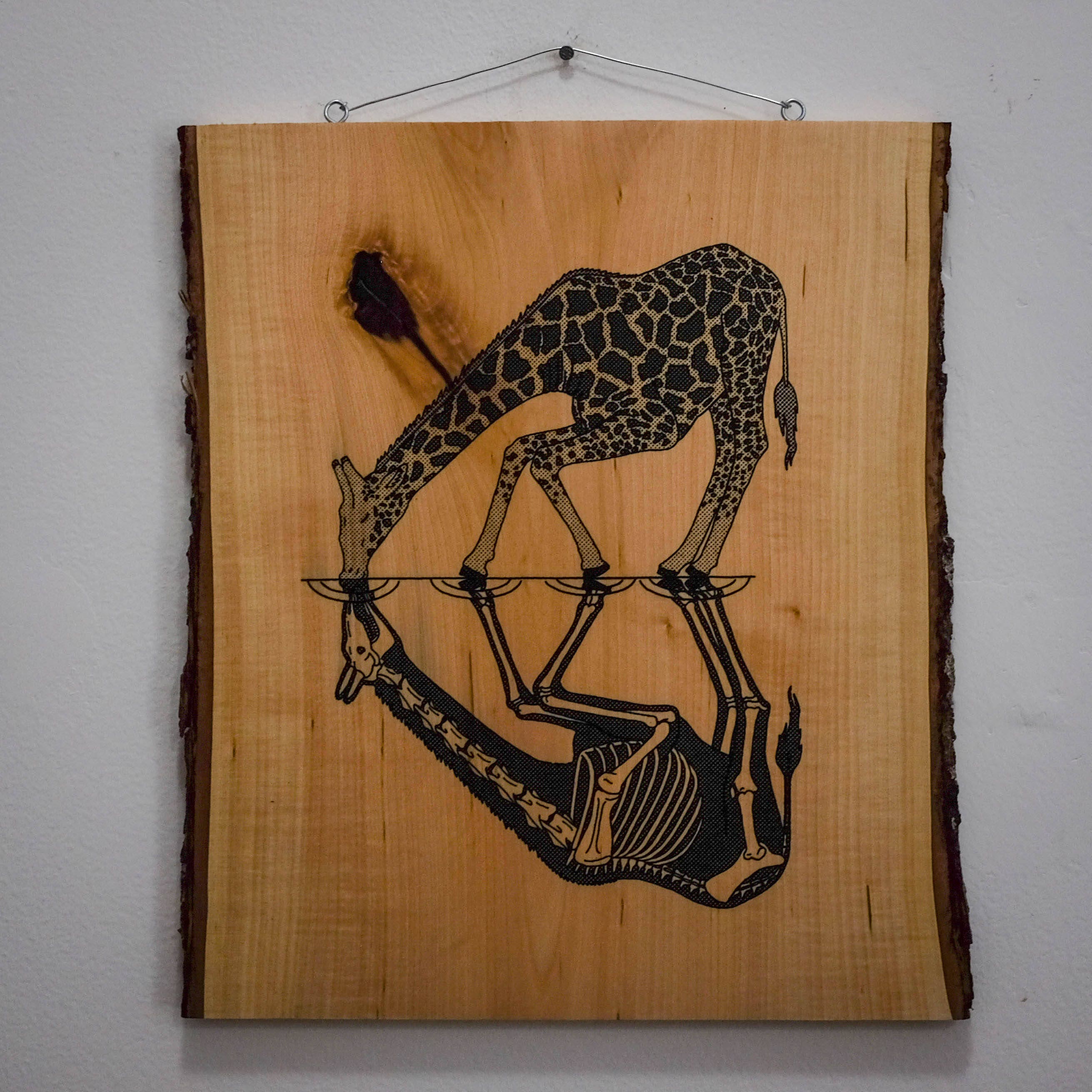 Anatomy of the Giraffe || Screenprinted Wood Slab || Wall Art - Etsy