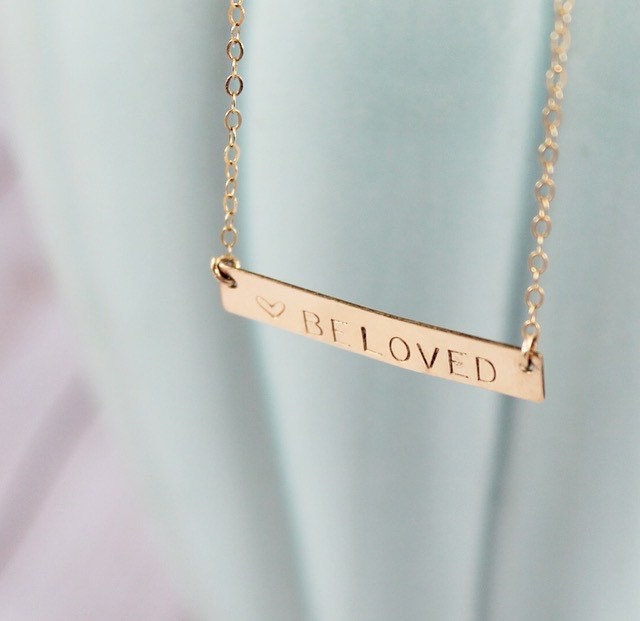 The Lucy Necklace | 14k Gold Filled Bar Necklace | Personalized Jewelry ...