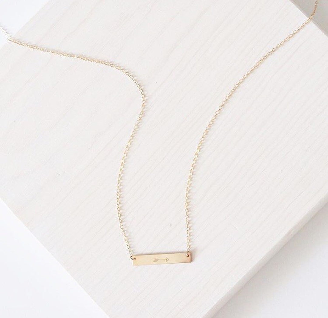 The Lucy Necklace | 14k Gold Filled Bar Necklace | Personalized Jewelry ...