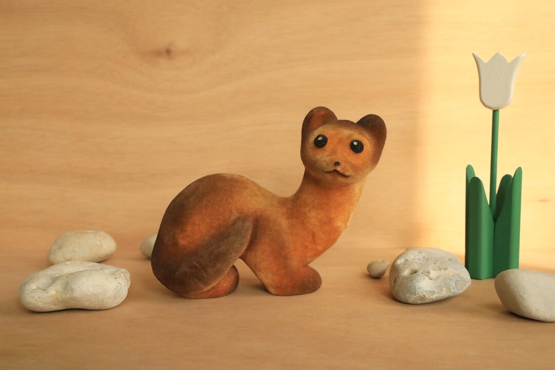 Adorable Vintage Estonian Flocked Rubber Ferret/ Weasel Toy - Etsy