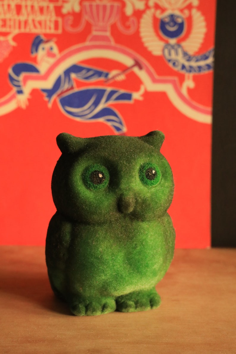 Vintage Soviet Flocking Toy Wise Owl - Etsy