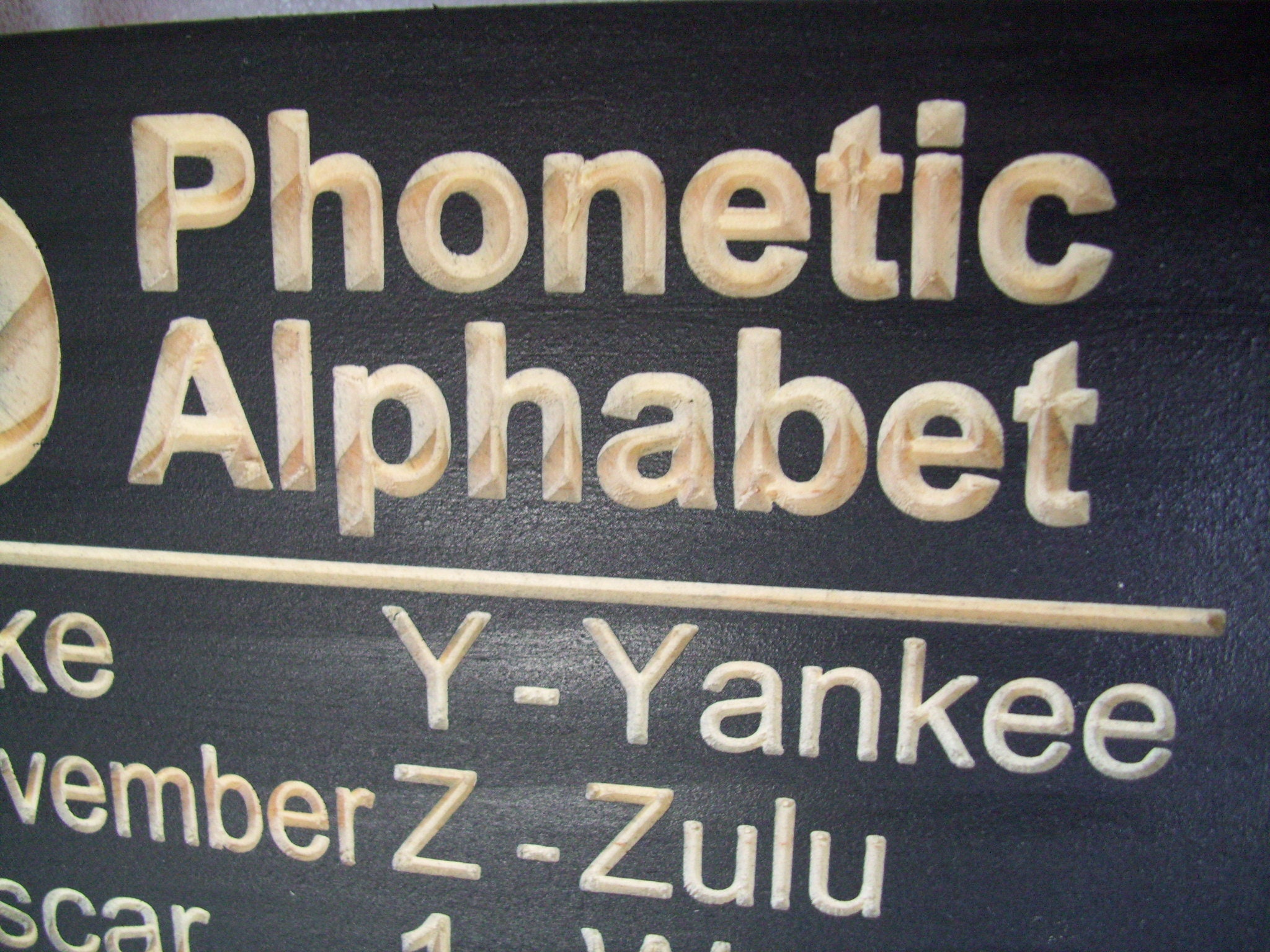 Engraved Wood NATO Phonetic Alphabet Sign - Etsy