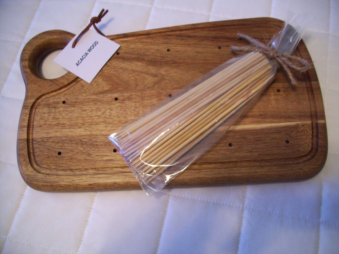 Charcuterie Board With 14 Skewer Mounting Holes for Serving Finger ...