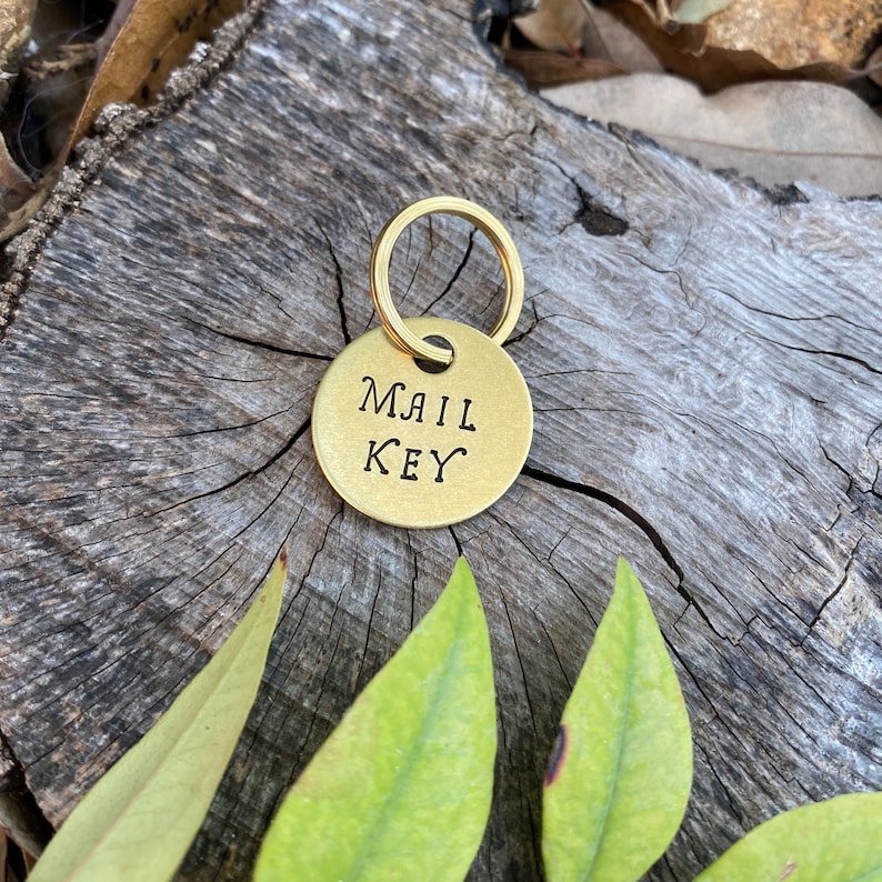 Gold Mail Key Label - Mark Your Mailbox Keys - 100% Brass Key Tag ...