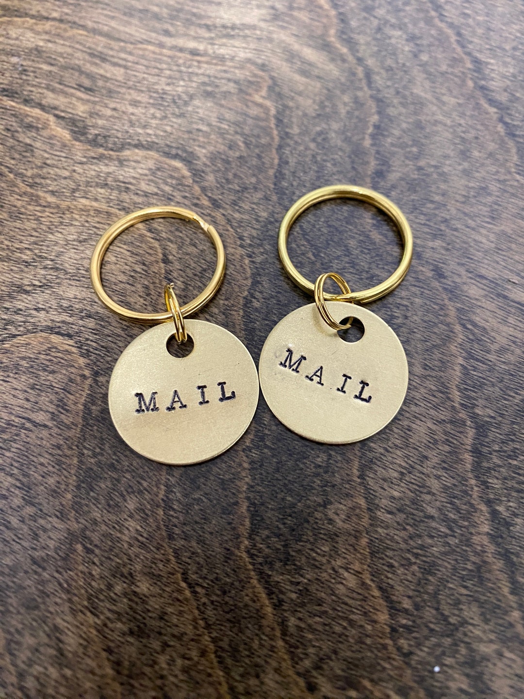 2 Pack Mail Key Labels - Clearly Mark Your Mailbox Keys - Brass Key Tag ...