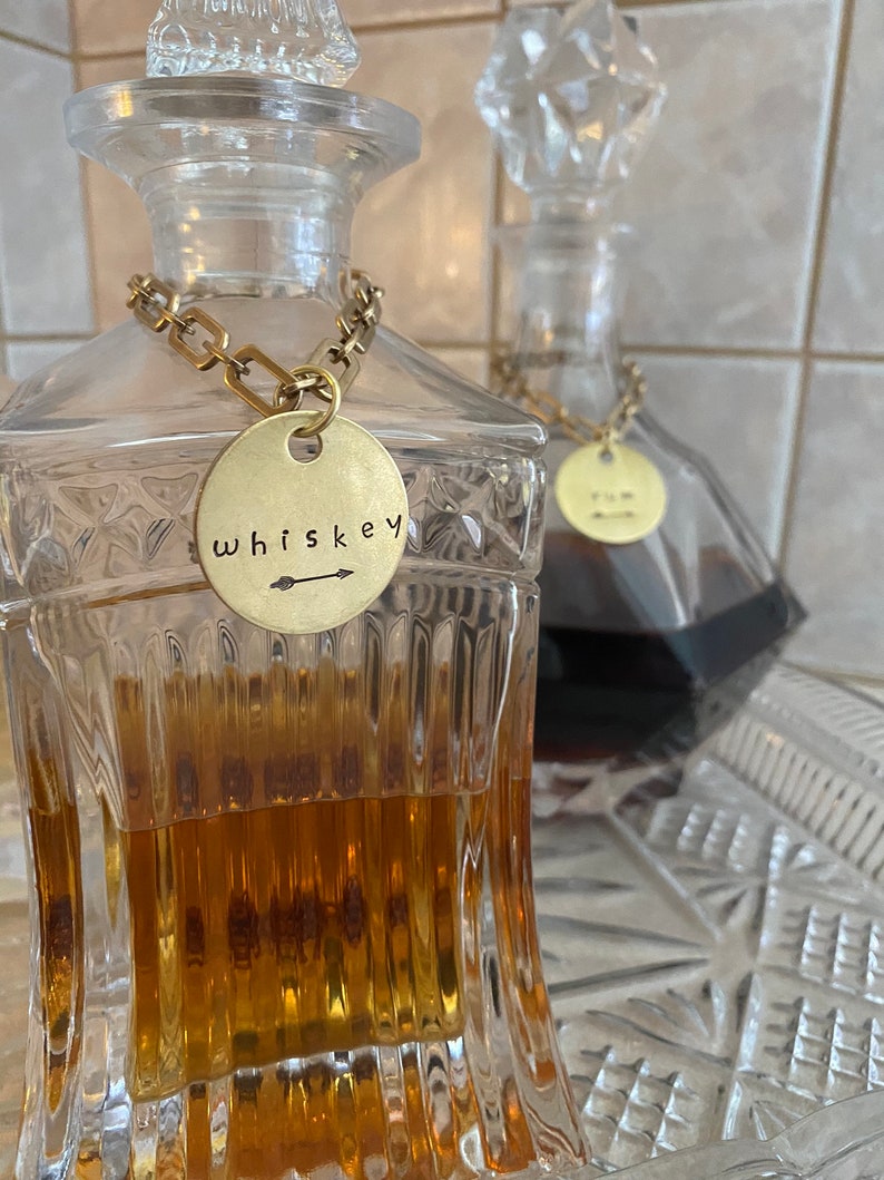 Custom Liquor Decanter Tags Label Your Entire Bar Alcohol & - Etsy