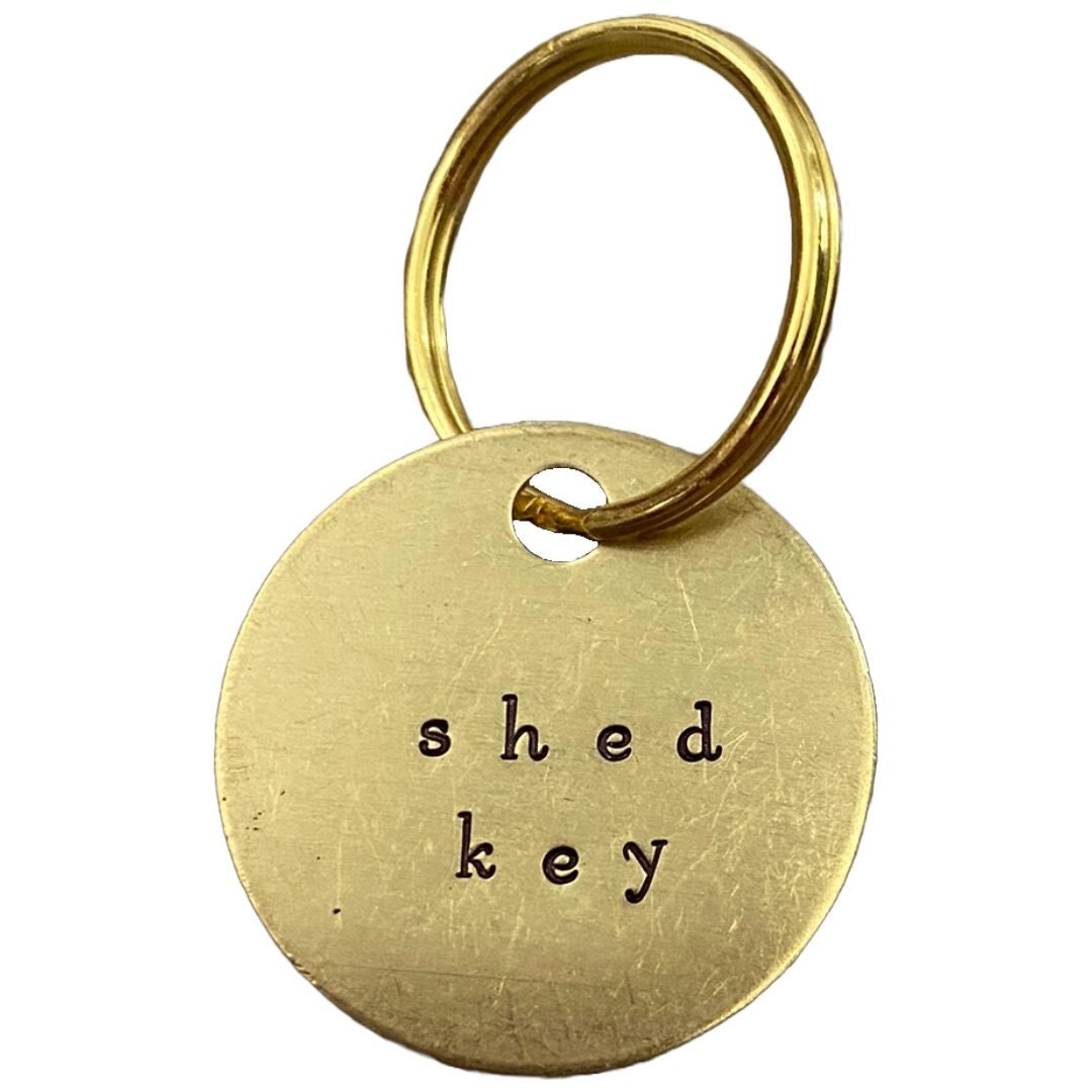 Shed Key Label - Identify Your Toolshed Keys - Brass Key Tag Markers ...