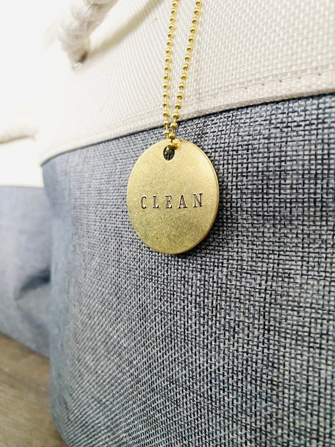 Clean & Dirty Laundry Minimalist Labels | Set of 2 Brass Metal Tags ...